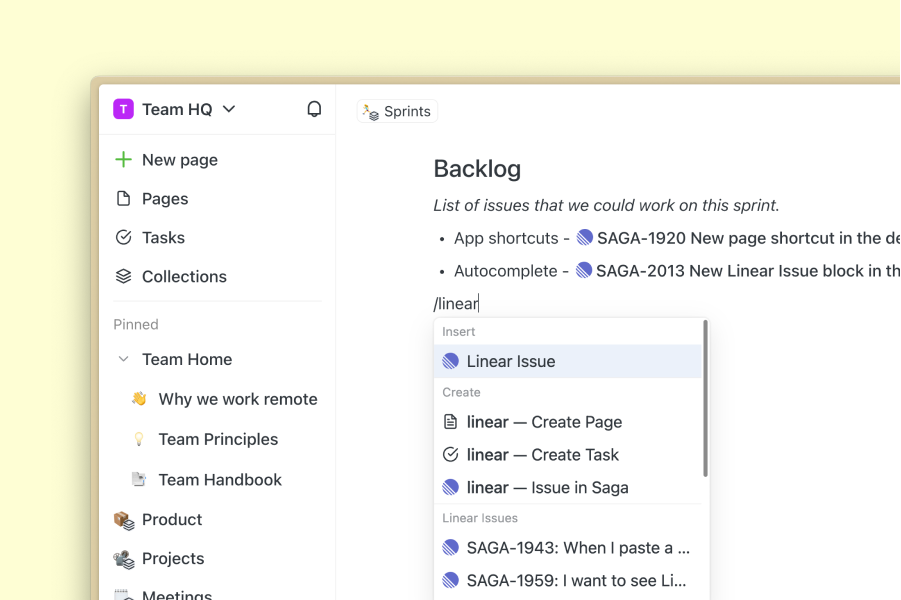 Linear Integration | Saga Guides
