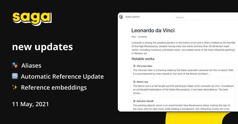 Aliase und Automatische Referenzaktualisierungen | Saga Updates