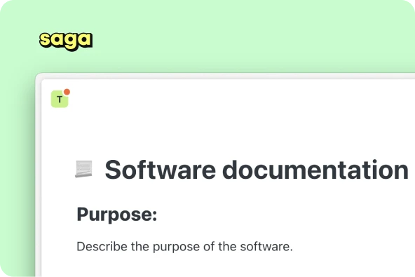 Documentación del software | Plantillas de Saga